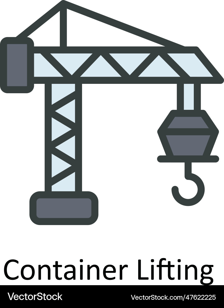 Container lifting fill outline icon desi Vector Image
