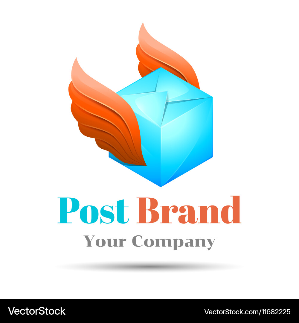 Delivery post volume logo colorful 3d design Vector Image