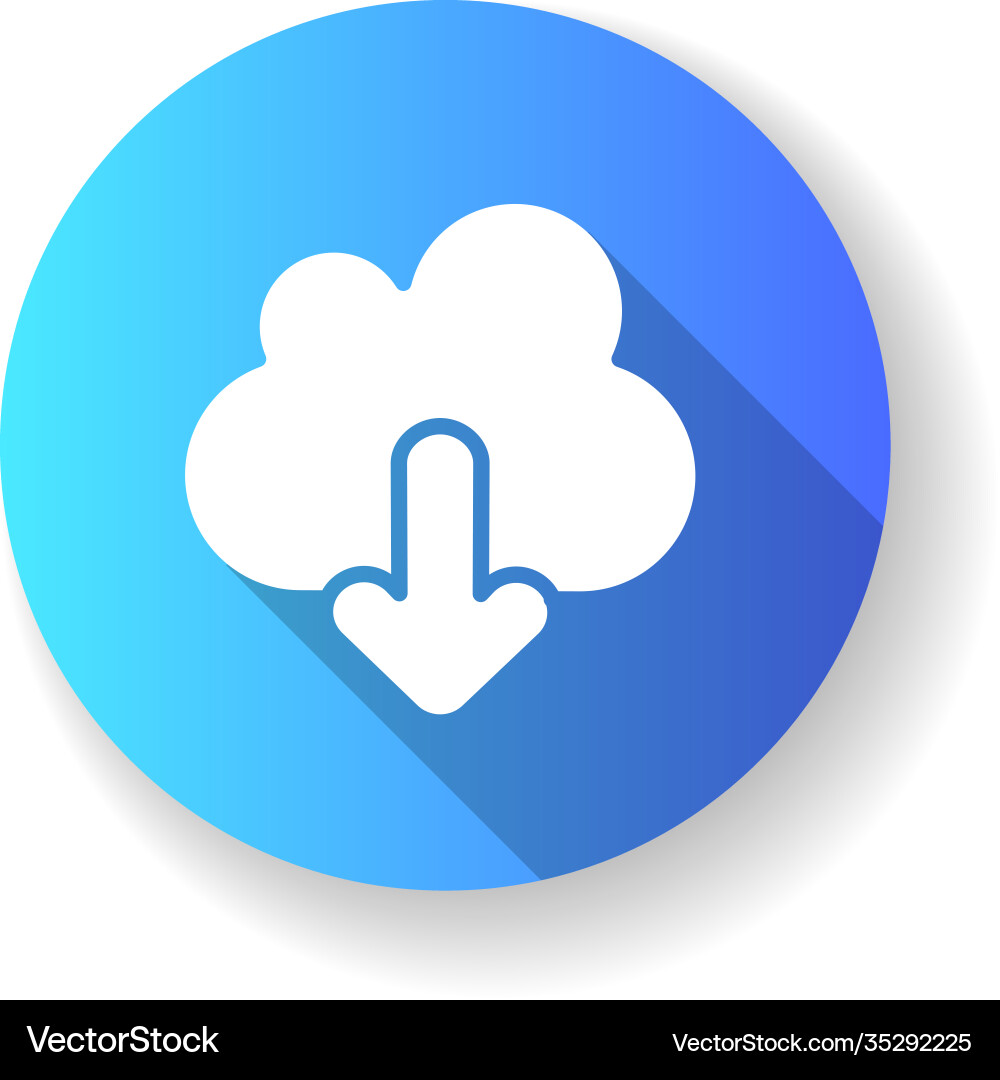 Download blue flat design long shadow glyph icon Vector Image