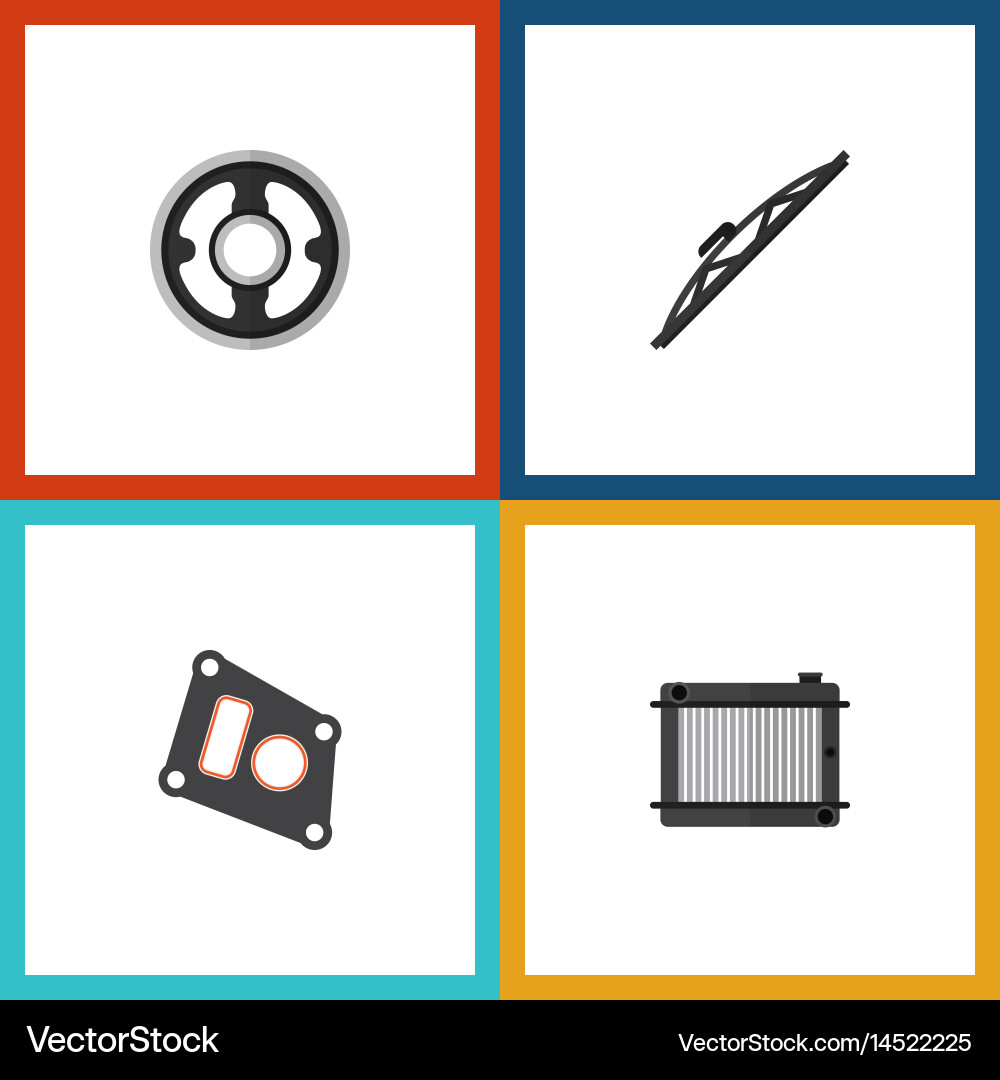 Flat auto set of belt windshield gasket Royalty Free Vector