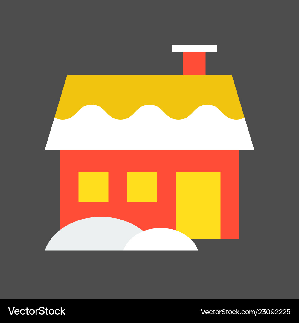 House christmas style flat icon Royalty Free Vector Image