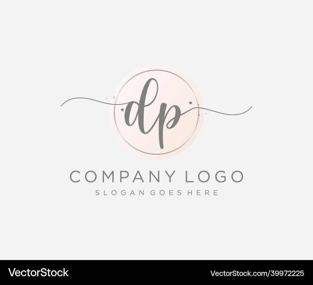 Initial dp feminine logo usable for nature salon Vector Image