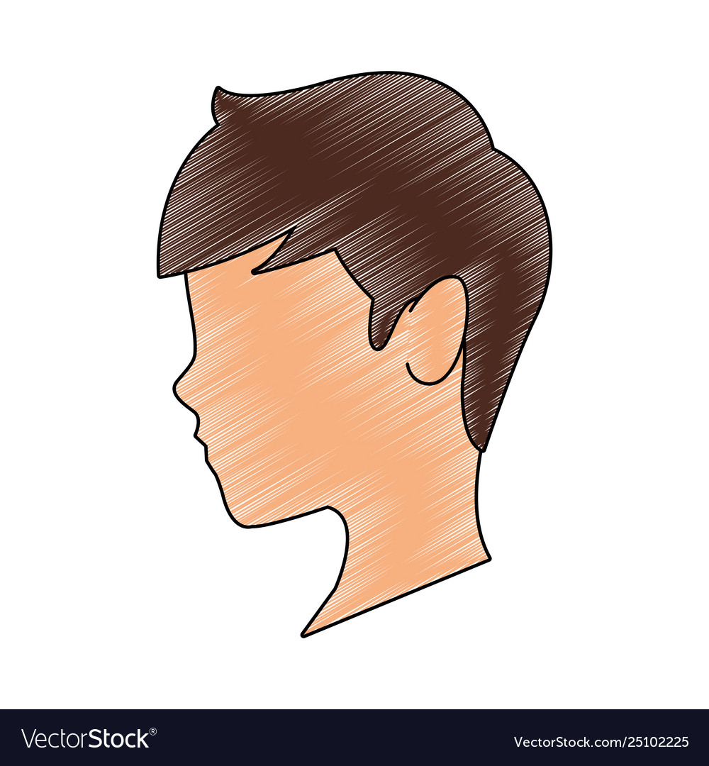 Man Faceless Head Scribble Royalty Free Vector Image