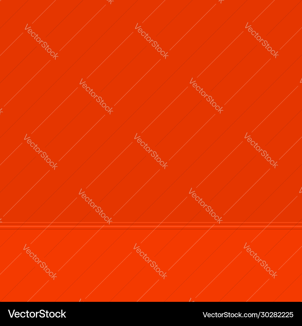 Red wall with baseboard molding and floor Vector Image