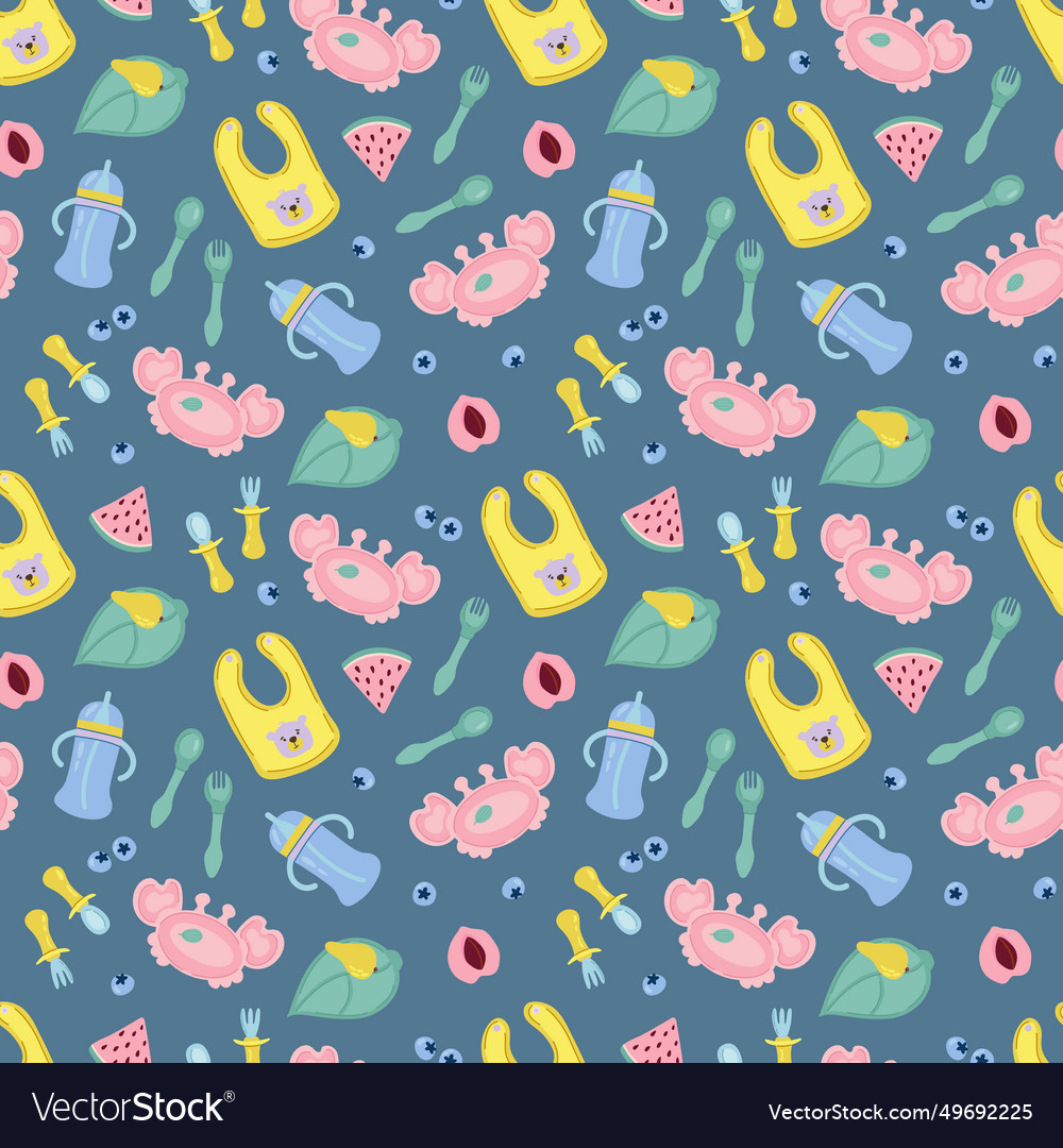 Seamless pattern with children dishes Royalty Free Vector Seamless pattern with children dishes Royalty Free Vector