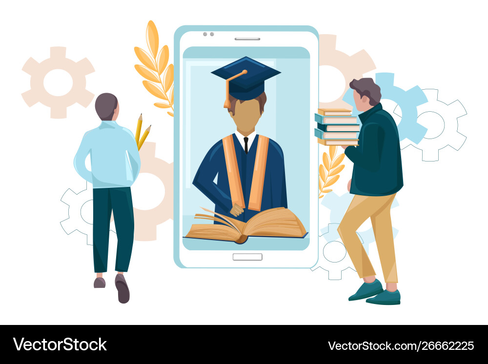 Student graduation app flat style symbols Vector Image