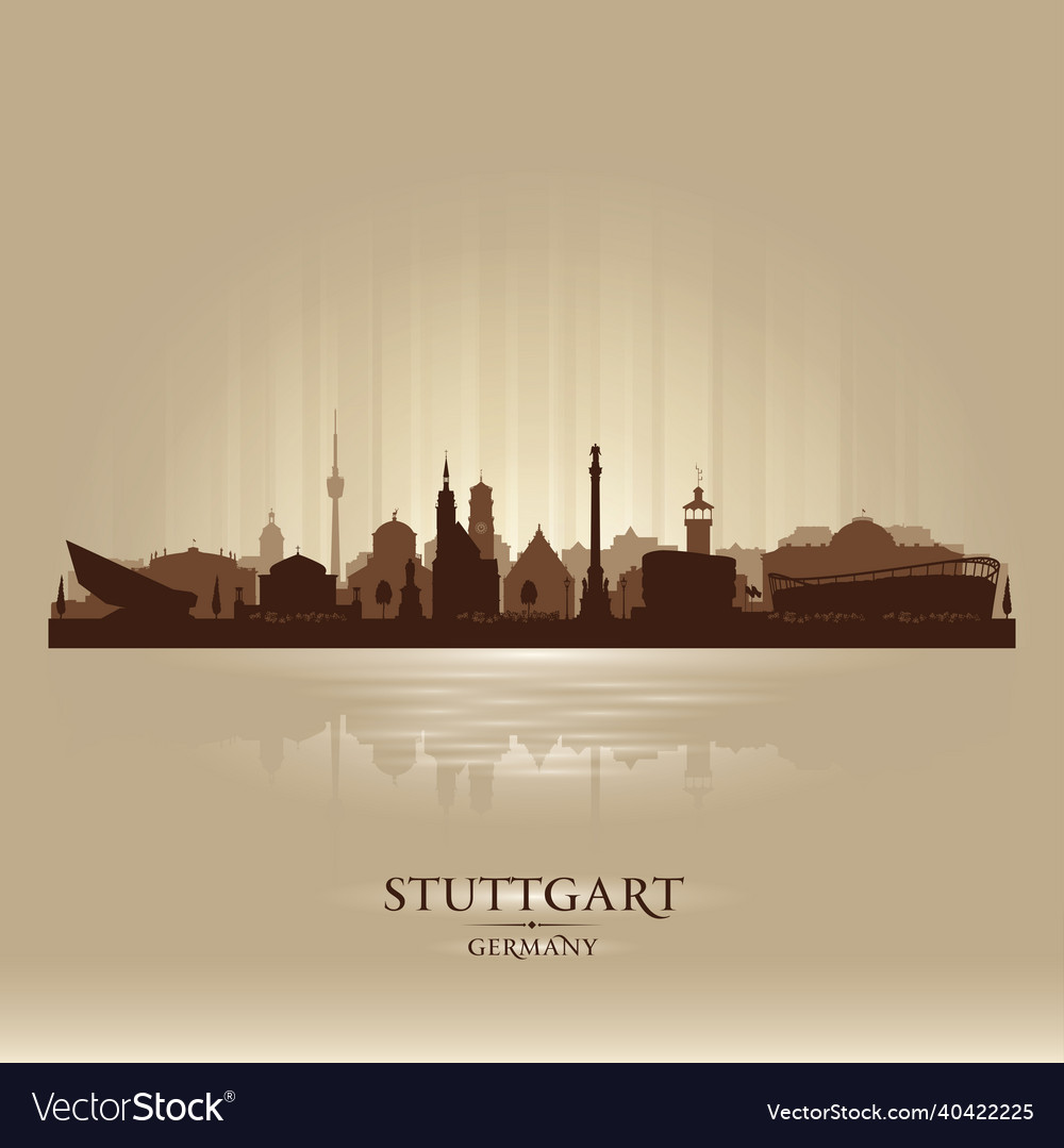 Stuttgart germany city skyline silhouette Vector Image