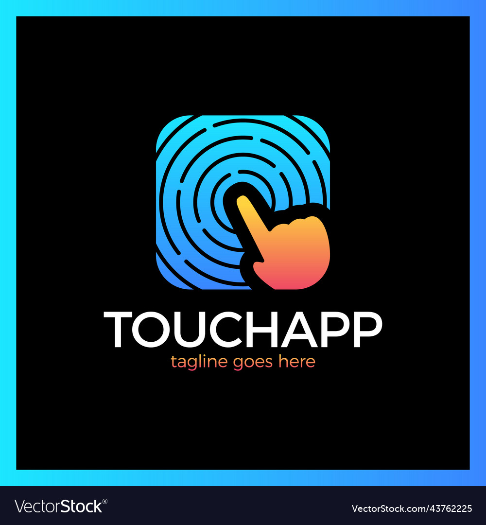 Touch app logo Royalty Free Vector Image - VectorStock