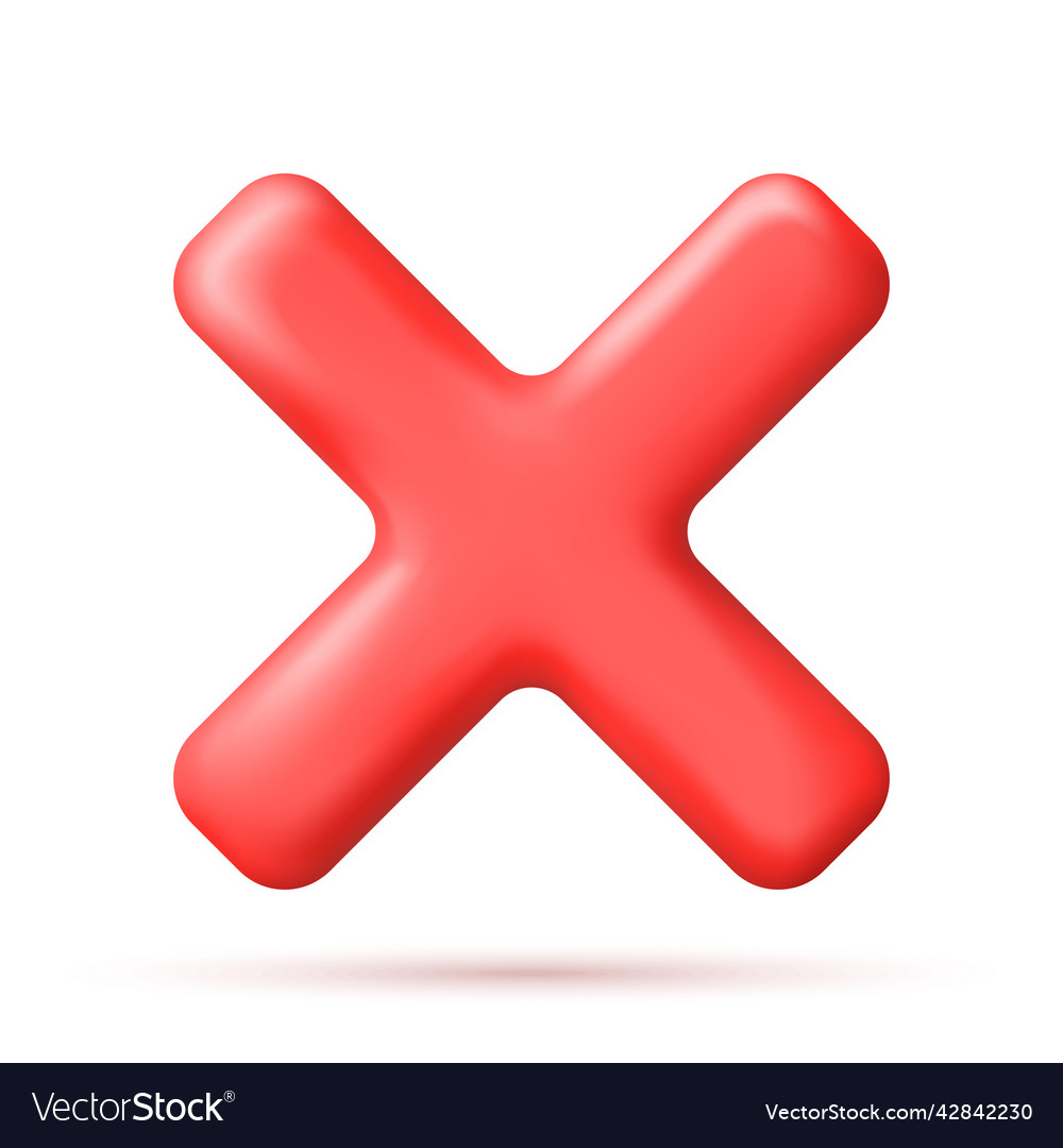 3d wrong button shape Royalty Free Vector Image