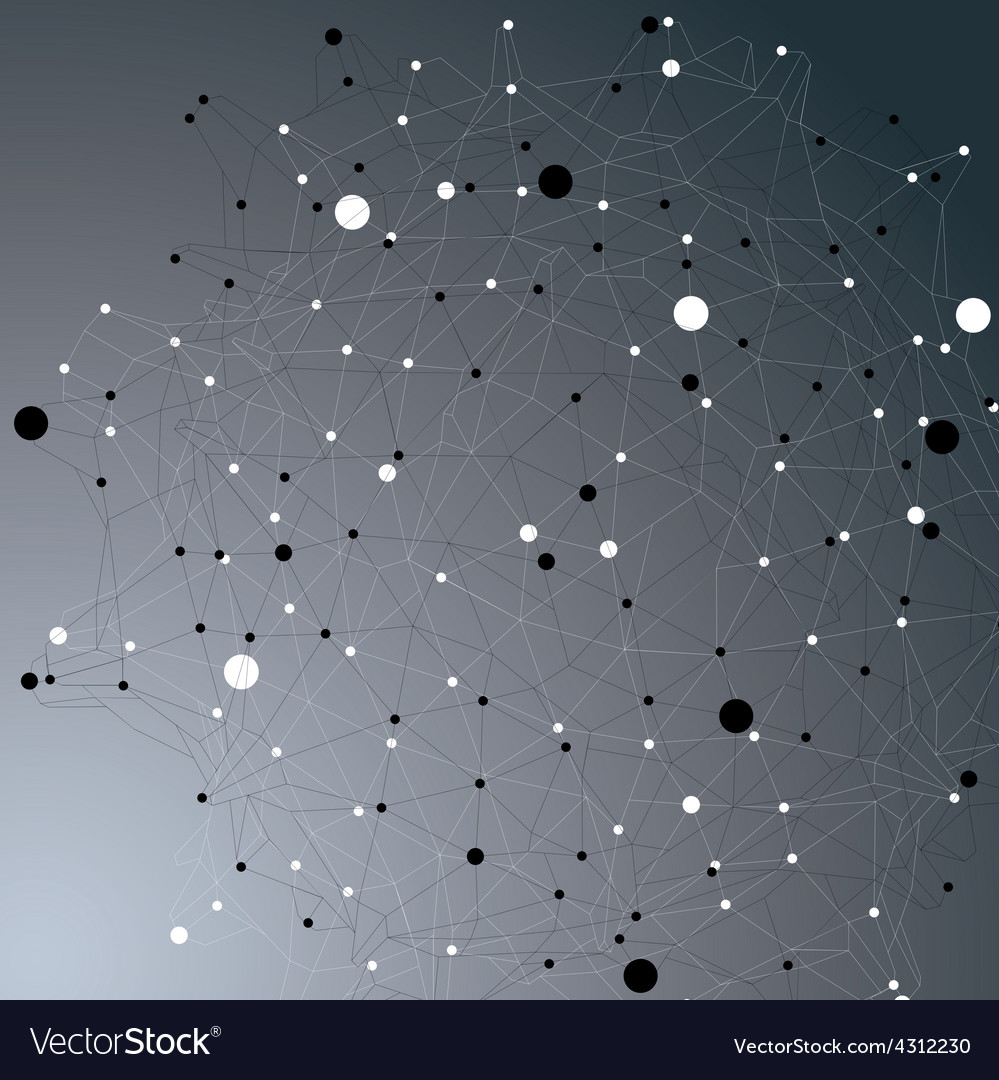 Abstract Asymmetric Monochrome Structure Vector Image