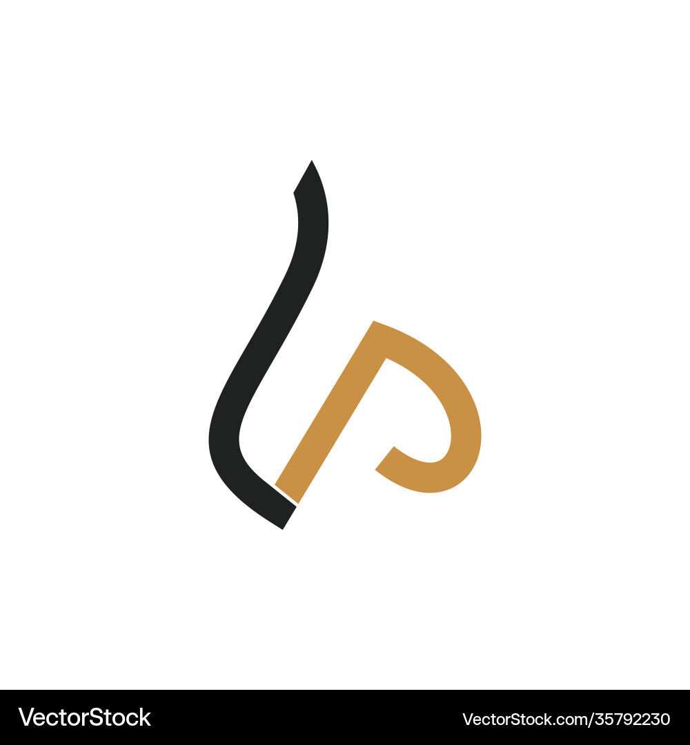 Abstract letter pl logo design linked letter lp Vector Image