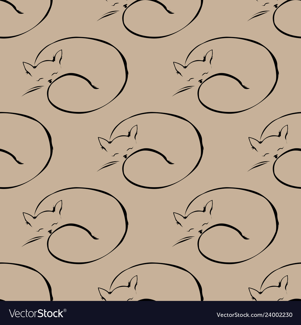 Cat seamless pattern Royalty Free Vector Image
