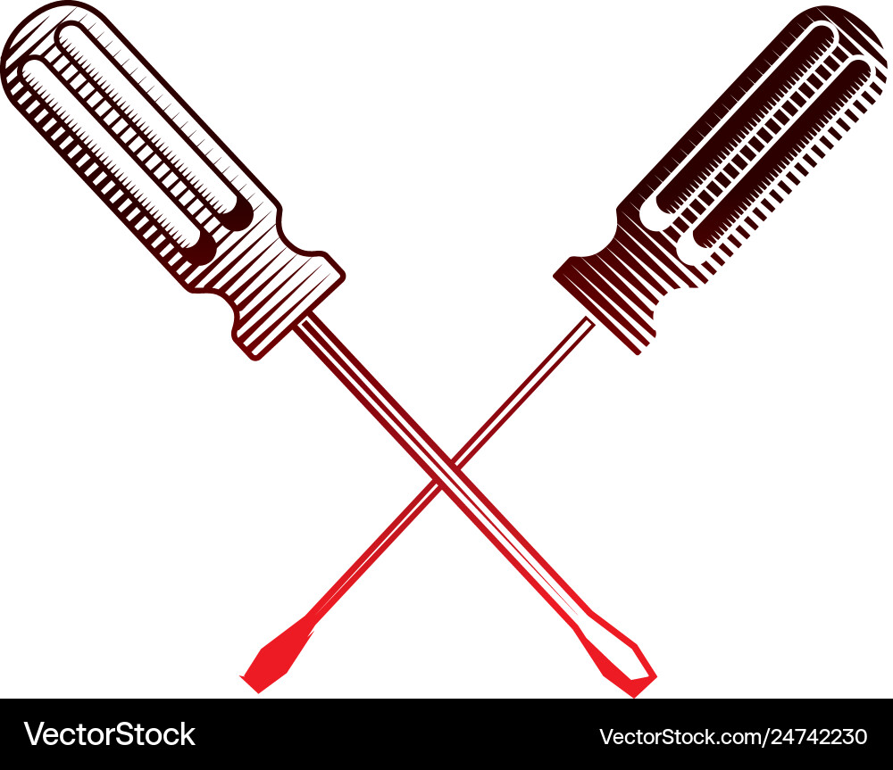 Crossed screwdrivers tools repair maintenance Vector Image