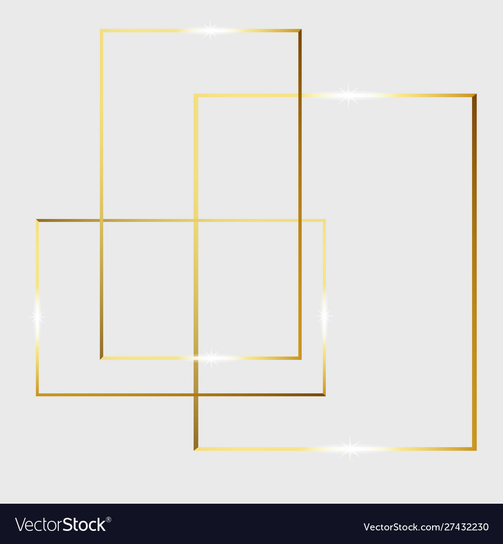 Gold shiny glowing vintage frame isolated Vector Image Gold shiny glowing vintage frame isolated Vector Image