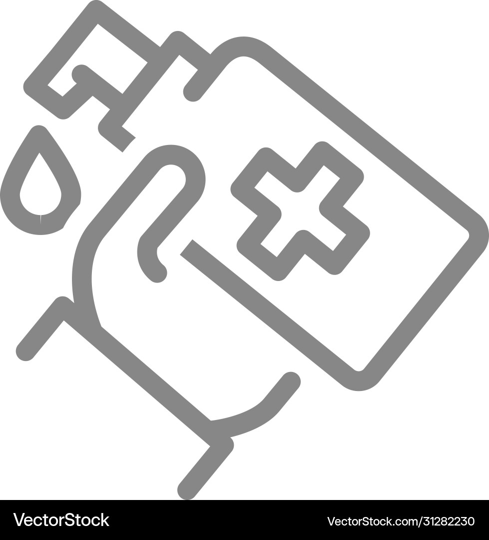 Human hand with disinfectant line icon hand Vector Image