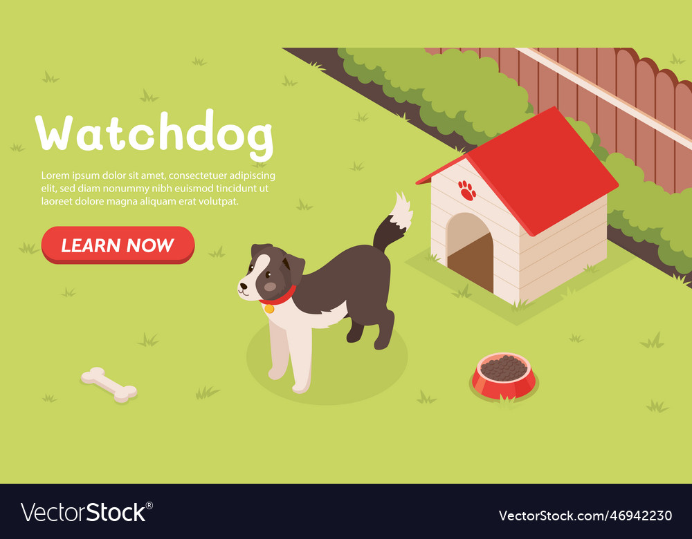 Isometric watchdog concept Royalty Free Vector Image