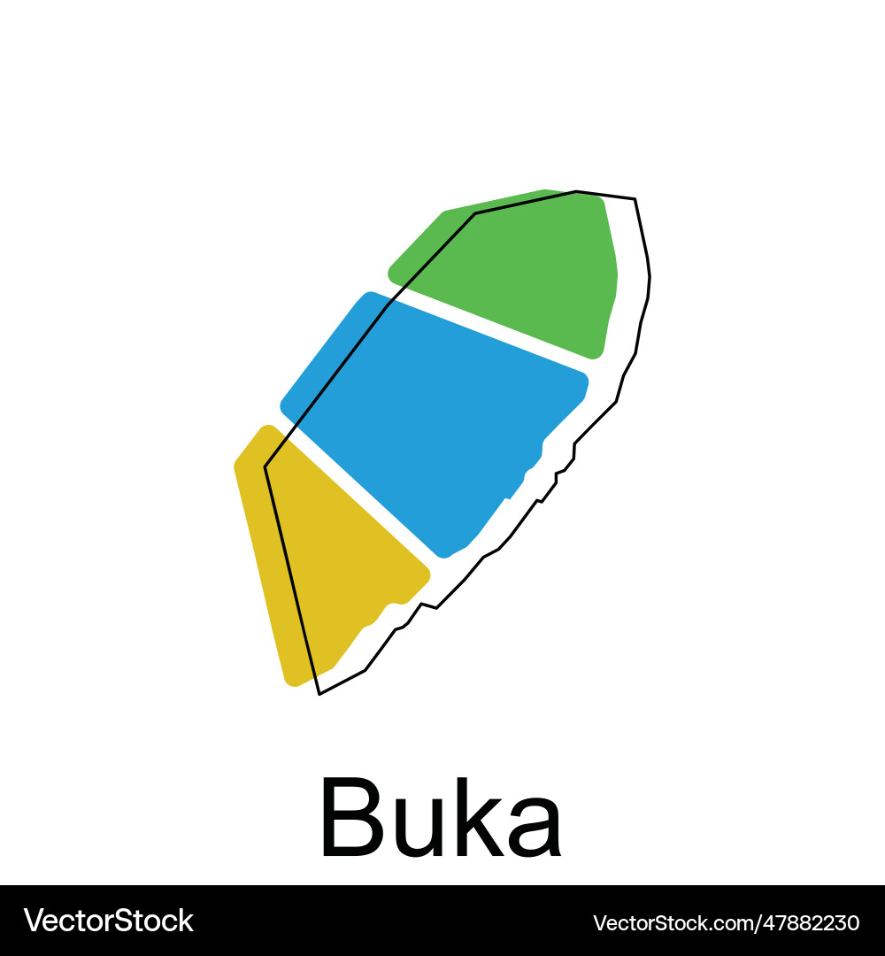 Map of buka design template national borders Vector Image