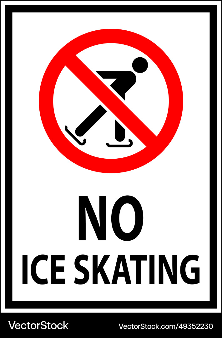 No ice skating sign Royalty Free Vector Image - VectorStock