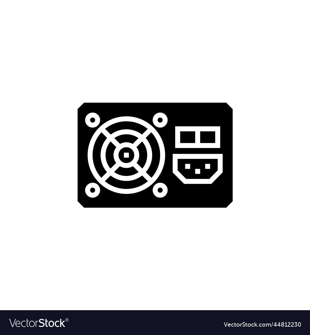 Power supply icon computer component icon solid Vector Image