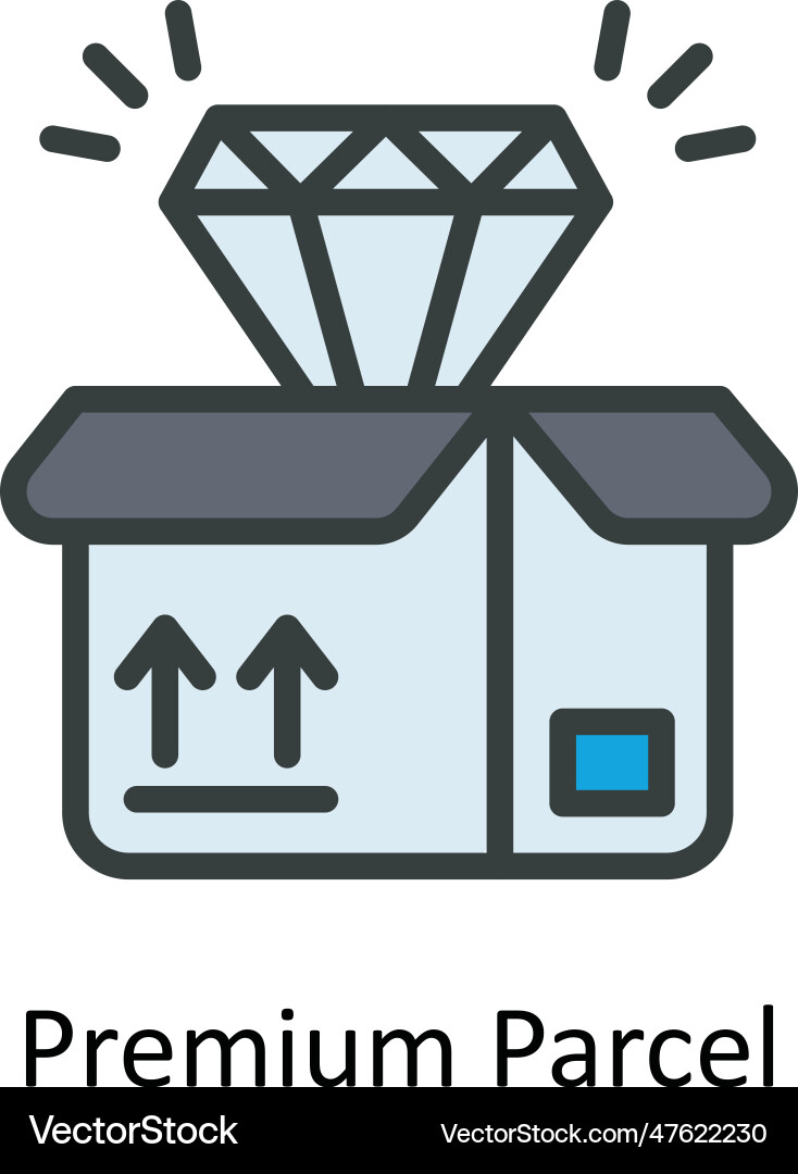 Premium parcel fill outline icon design i Vector Image