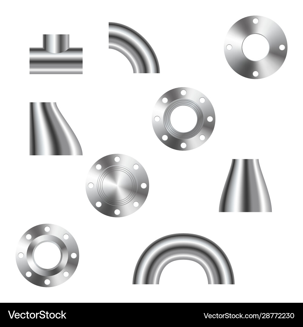 Realistic pipeline details isolated on white Vector Image