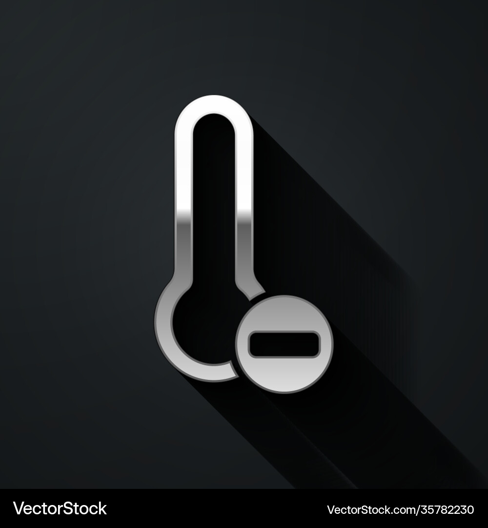 Silver meteorology thermometer measuring icon Vector Image