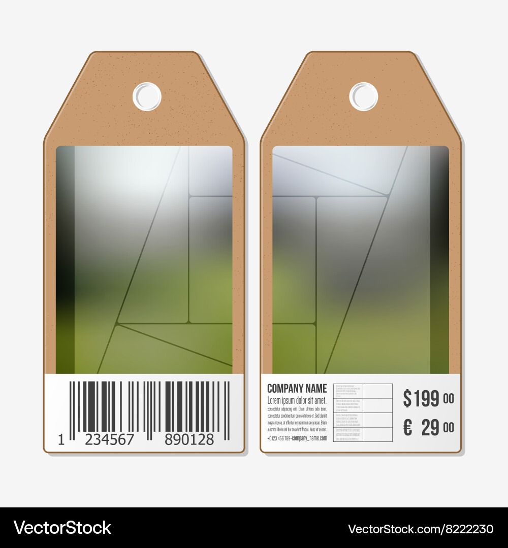 Tags design on both sides cardboard sale Vector Image