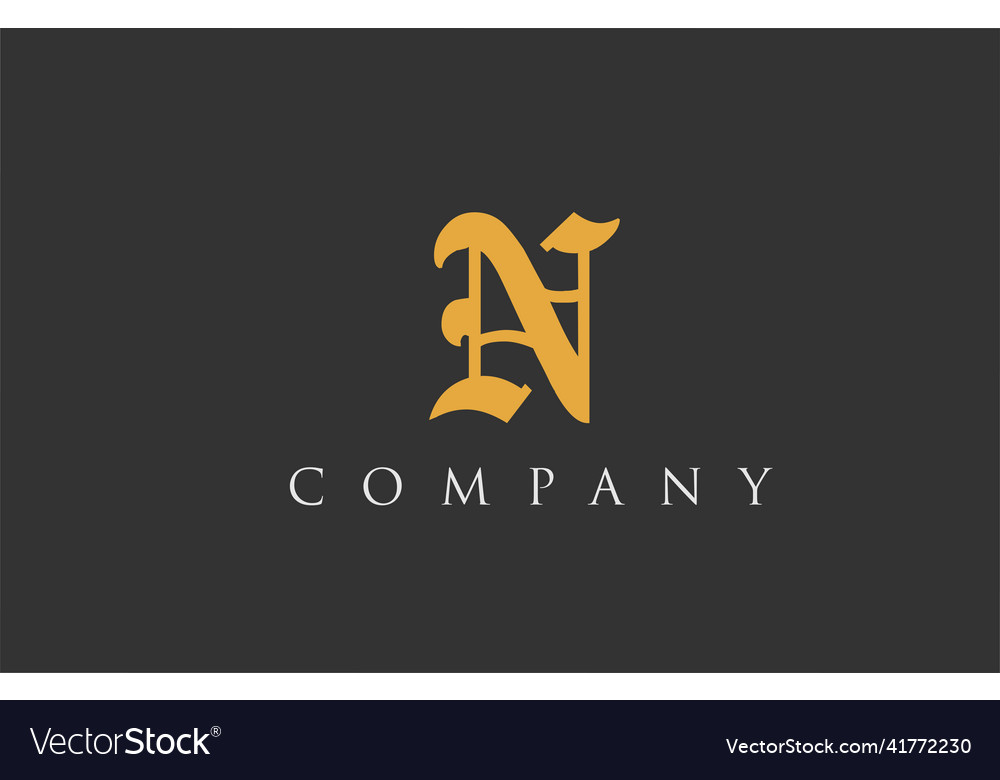 Vintage letter n alphabet design creative logo Vector Image