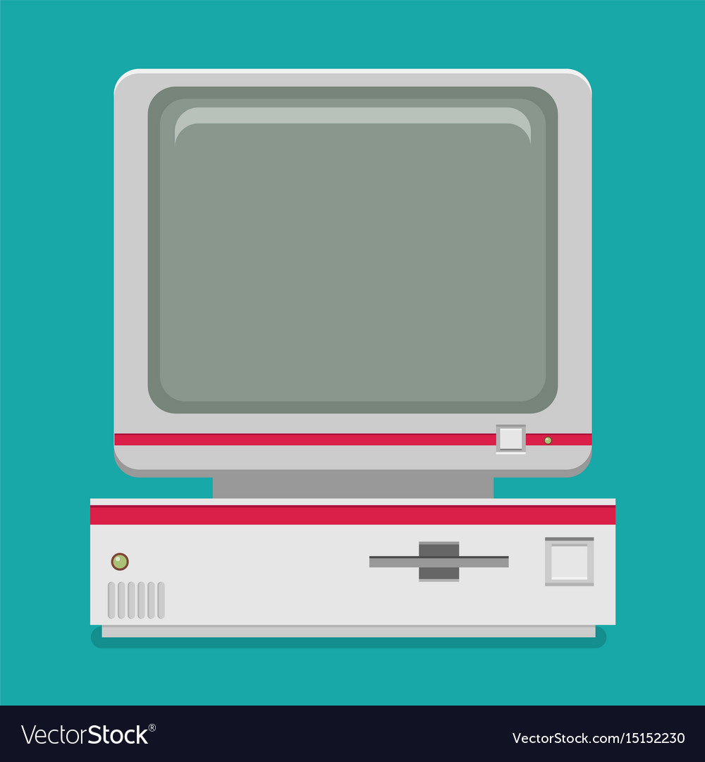 Vintage personal computer Royalty Free Vector Image