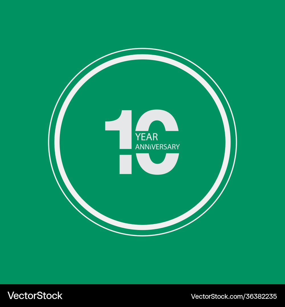 10 years anniversary celebration logo 10th design Vector Image