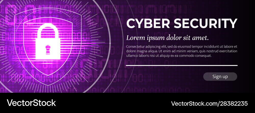 Cyber security the purple modern safety Royalty Free Vector