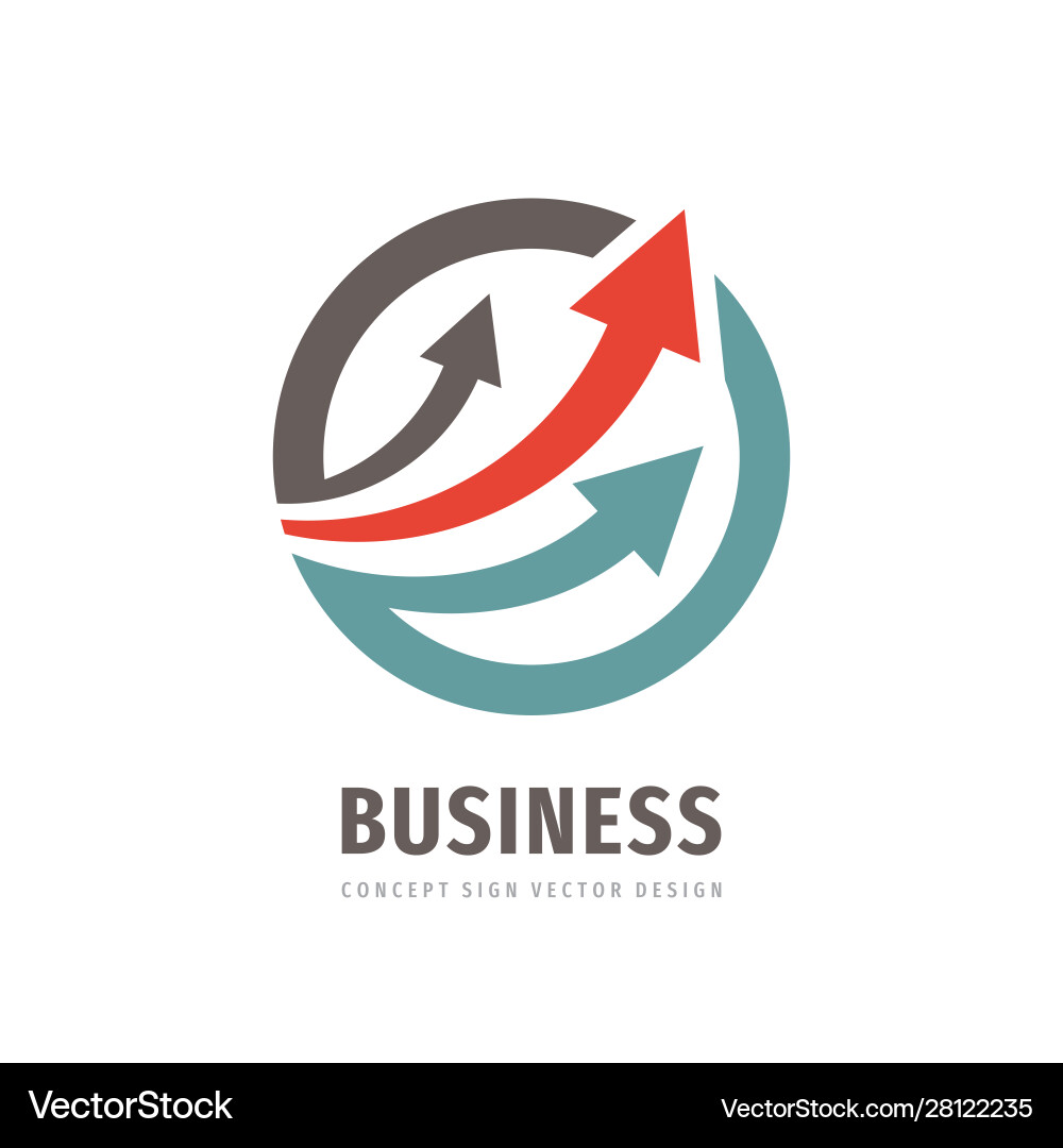 Direction arrows - business logo design strategy Vector Image