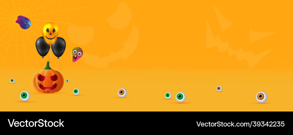 Happy halloween festive background with realistic Vector Image