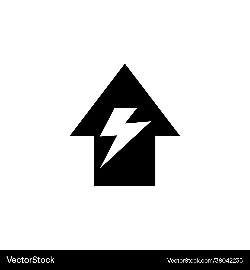 Home and flash electricity house flat icon Vector Image