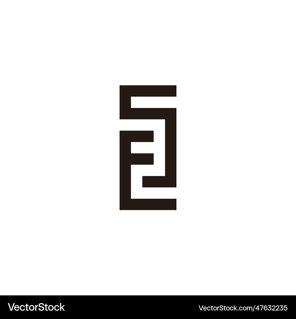 Letter es square geometric symbol simple logo Vector Image
