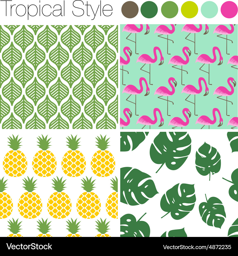 SET OF TROPICAL EXOTIC JUNGLE BACKGROUNDS PATTERNS