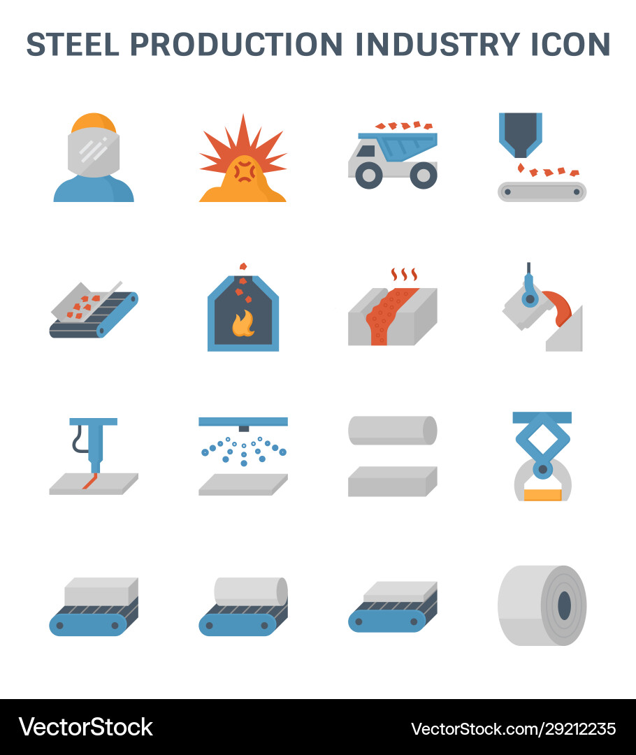 Steel production icon Royalty Free Vector Image