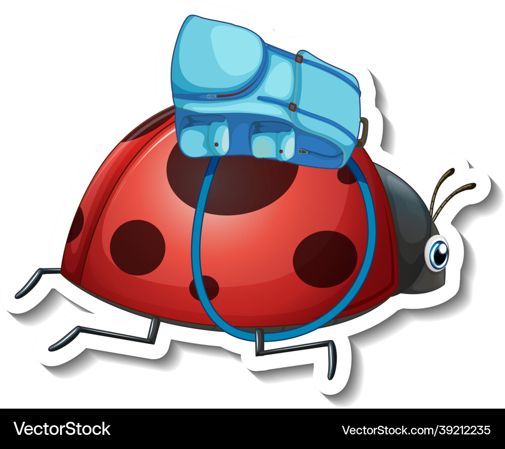 Sticker template with cartoon character Royalty Free Vector