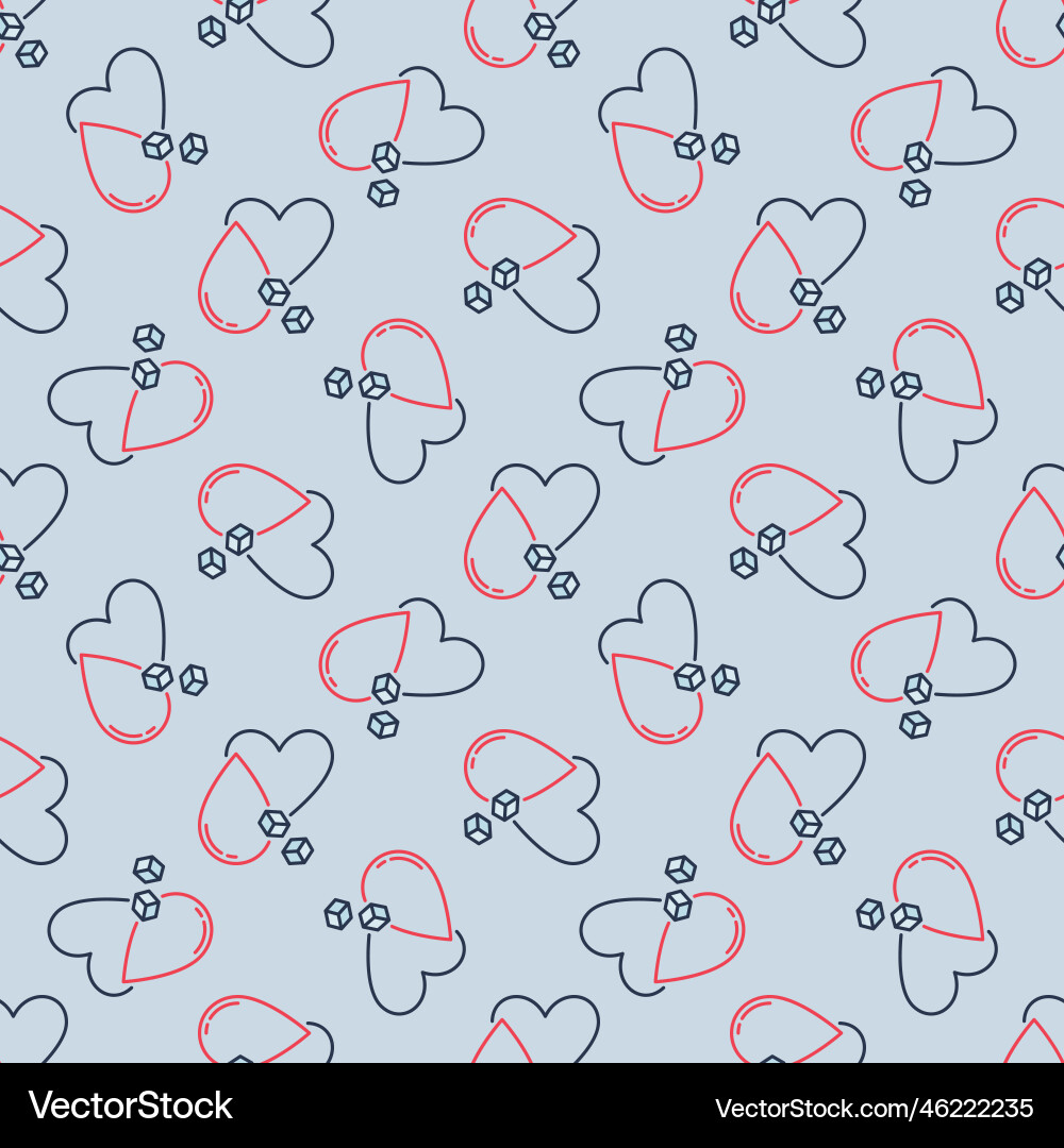Sugar in blood and heart colored seamless pattern Vector Image
