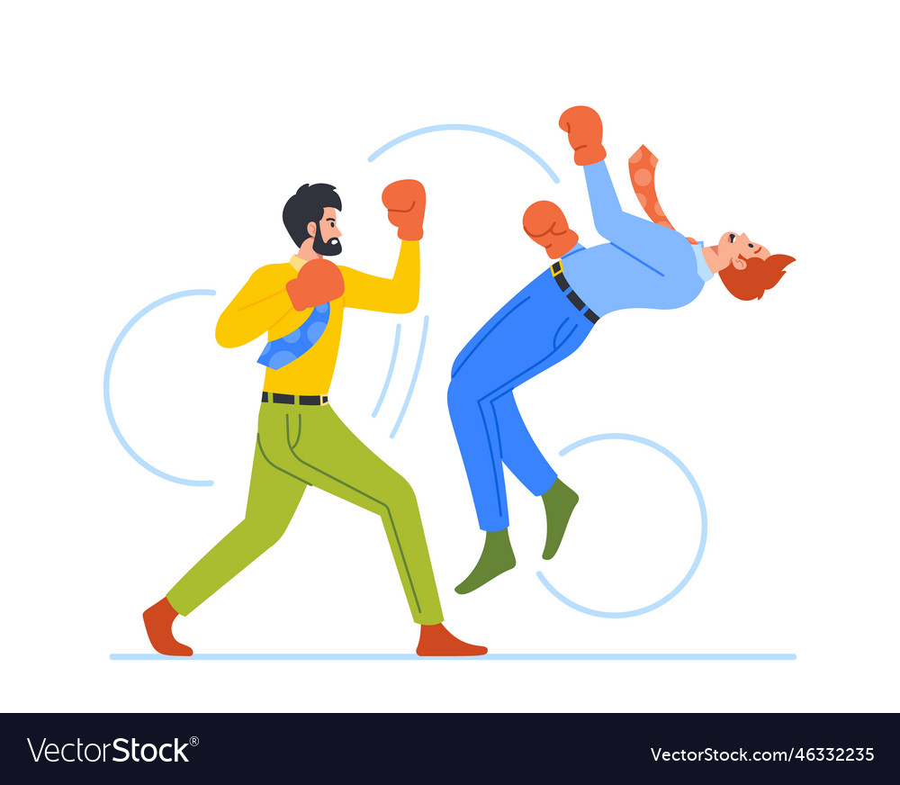 Two professional businessmen engaging in a boxing Vector Image Two professional businessmen engaging in a boxing Vector Image