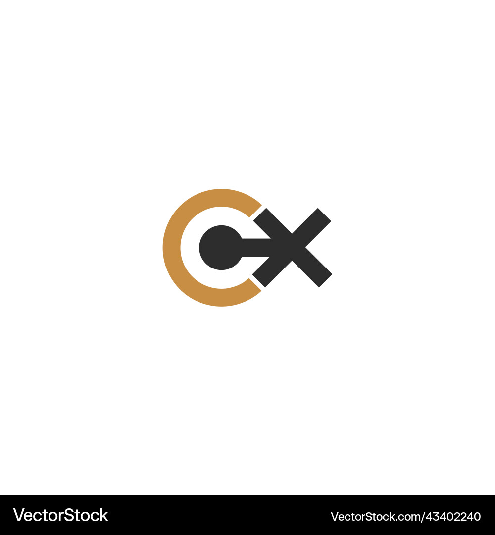 Alphabet initials logo cx xc c and x Royalty Free Vector