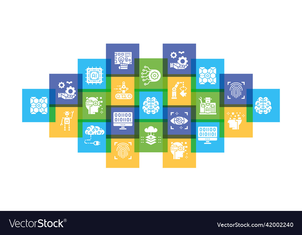 Artificial intelligence flat design Royalty Free Vector