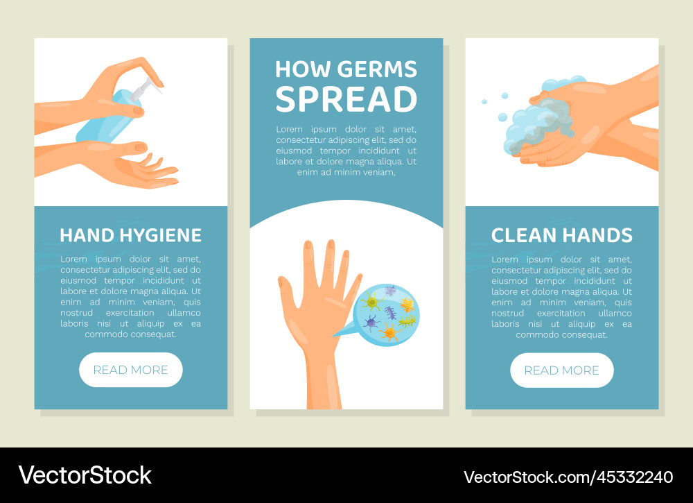 Hand hygiene and washing instruction design Vector Image