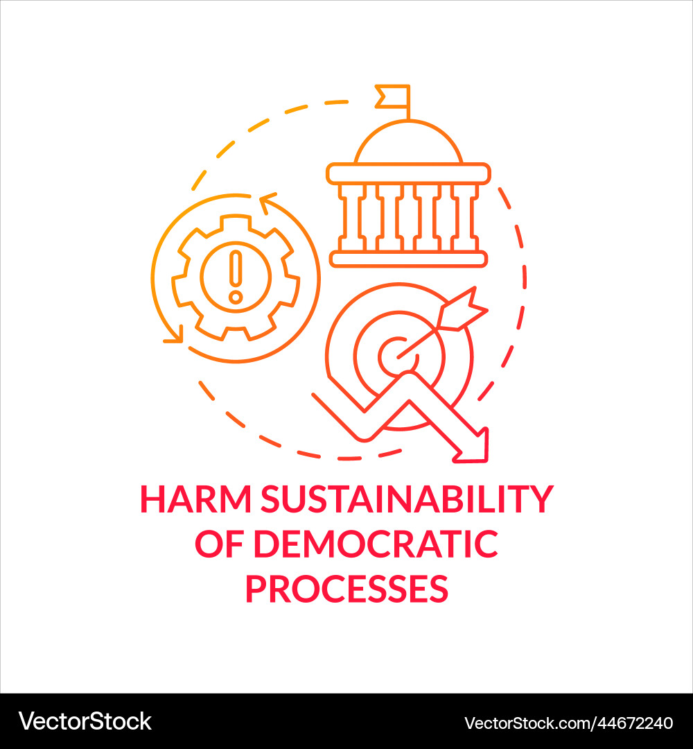 Harm sustainability of democratic processes red Vector Image
