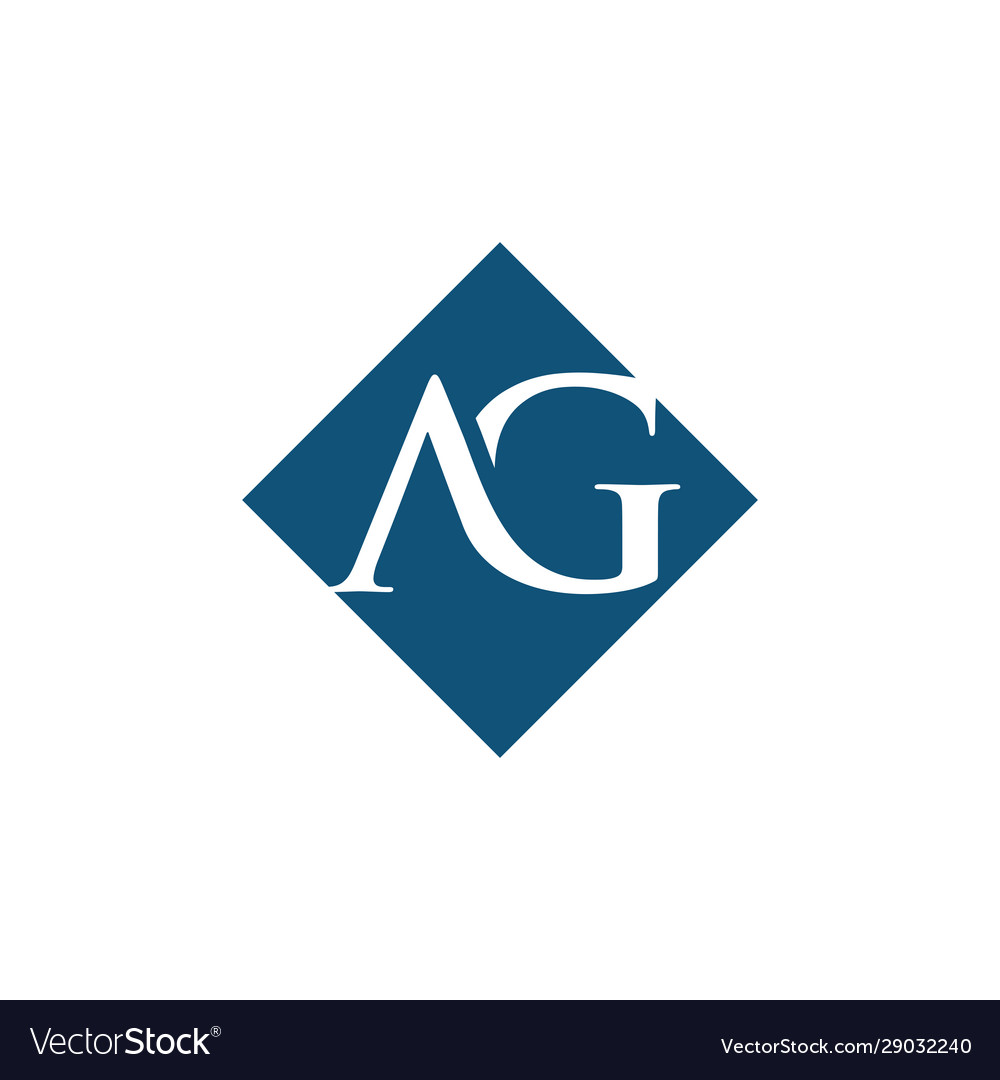 Initial ag rhombus logo design Royalty Free Vector Image