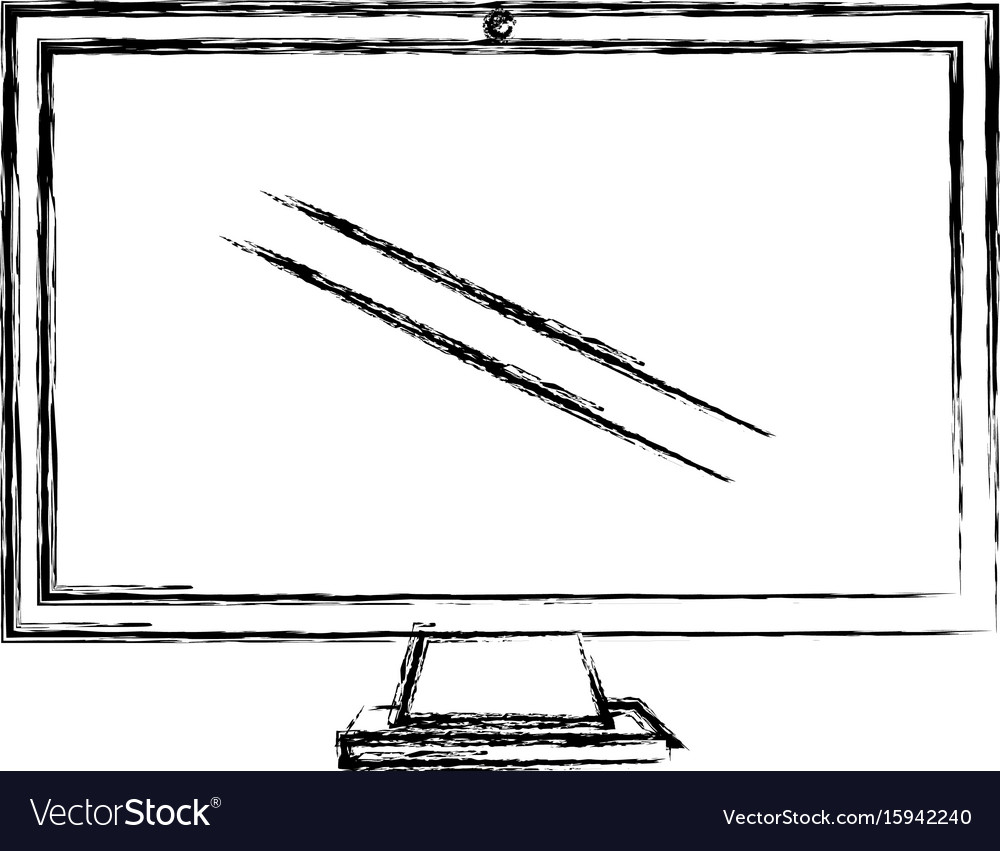 Monitor computer isolated icon Royalty Free Vector Image