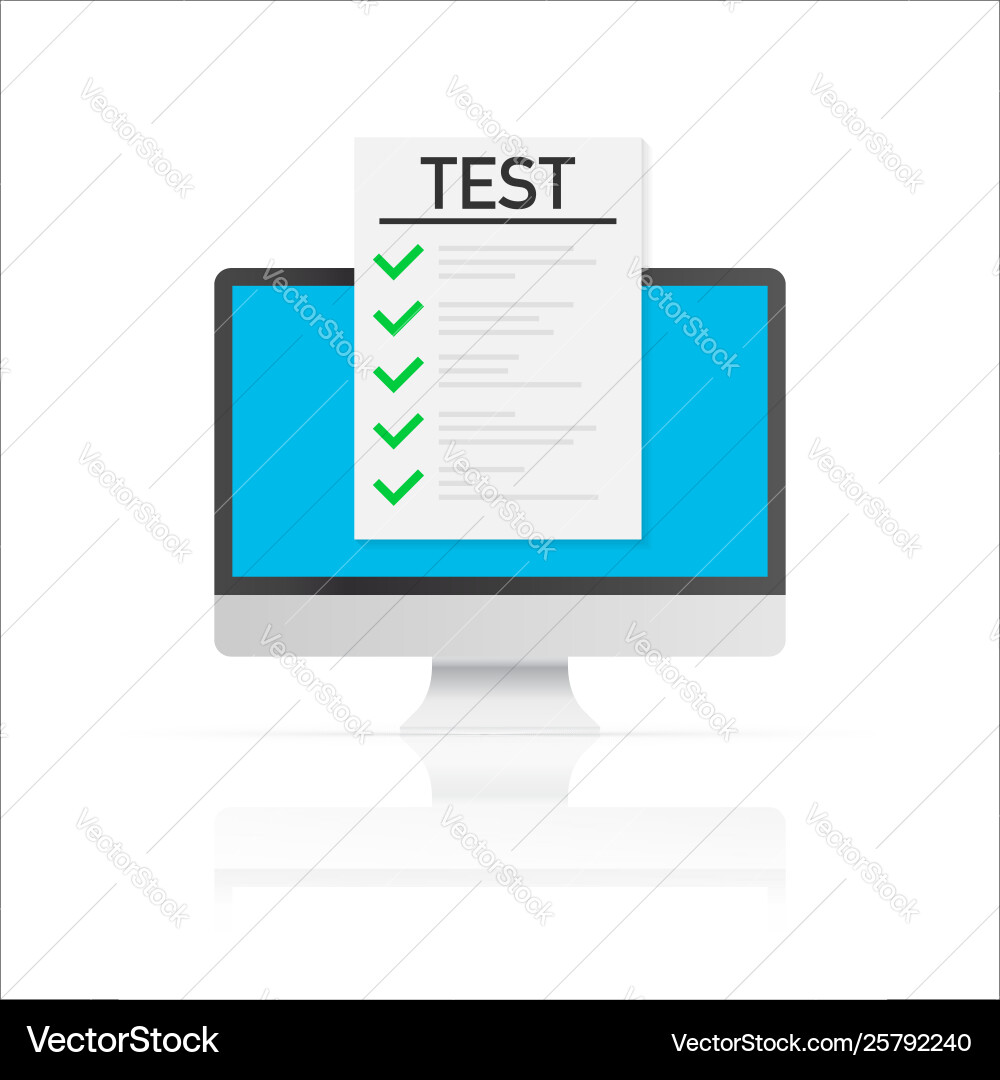Online exam checklist and pencil taking test Vector Image