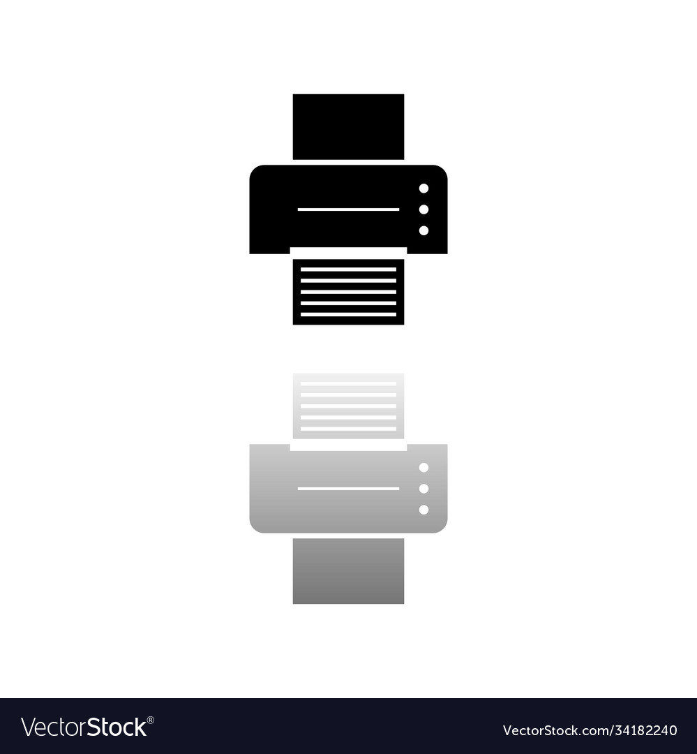 Printer icon flat Royalty Free Vector Image - VectorStock