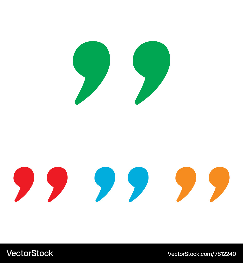 Quote sign colorful set Royalty Free Vector Image