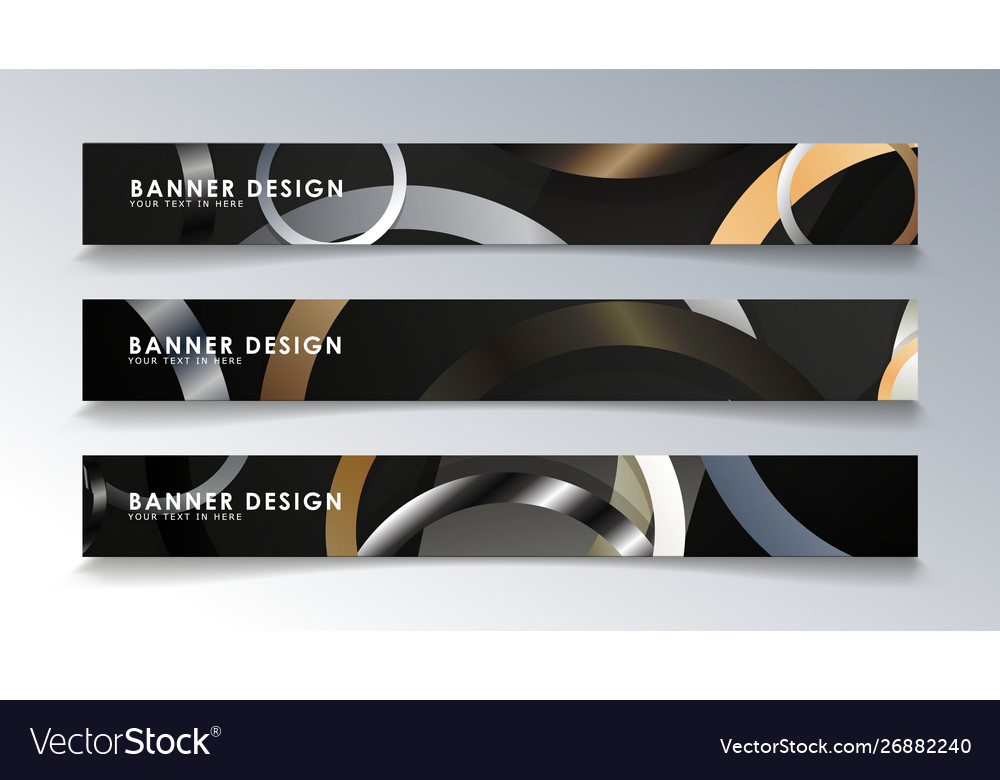 Set rectangular banner with a circle background Vector Image